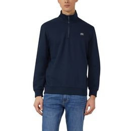 Sweater s.Oliver, Herren, Gr. L, navy, Sweatware, Obermaterial: 70% Baumwolle, 30% Polyester, unifarben, normal h&uuml;ftbedeckend, Rundhals, B&uuml;ndchen, Sweatshirts Sweater, mit Troyer-Kragen