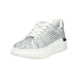 Sneaker Steve Madden "Steve Madden Sneaker Textil", Damen, Gr. 36, wei&szlig;, silber, Textil, Schuhe Sneaker