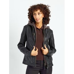 Lederjacke Maze "Brayford", Damen, Gr. XS, schwarz, Obermaterial: 85% Lammleder, 15% Baumwolle; Futter: 100% Baumwolle; &Auml;rmelfutter: 100% Polyester, Jacken