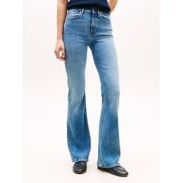 Bootcut-Jeans Tommy Hilfiger "FINN FLARE RW", Damen, Gr. 30, L&auml;nge 32, finn, Denim/Jeans, Obermaterial: 82% Baumwolle, 16% Polyester, 2% Elasthan, unifarben, regular fit lang, Jeans, flared fit, Baumwollmischung mit Stretch