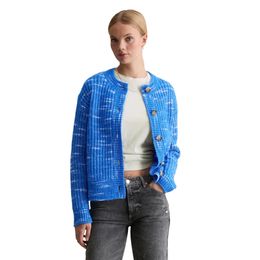 Marc O'Polo Cardigan MARC O'POLO DENIM "aus weichem Wolle-Mix", Damen, Gr. XS, pale cobalt, Obermaterial: 55% Wolle, 45% Polyester, unifarben, Rundhals, Rippb&uuml;ndchen, Strickjacken
