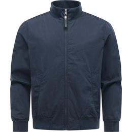 Outdoorjacke Ragwear "Crusien YOUMODO", Herren, Gr. L (52), navy, Obermaterial: 65% Baumwolle, 35% Polyester; Innenfutter: 100% Baumwolle; &Auml;rmelfutter: 100% Polyester, Basic, gerade h&uuml;ftbedeckend, hoch geschlossener Ausschnitt, Rippb&uuml;ndchen, Jacken Outdoorjacke, Leichte Jacke mit elastischen B&uuml;ndchen