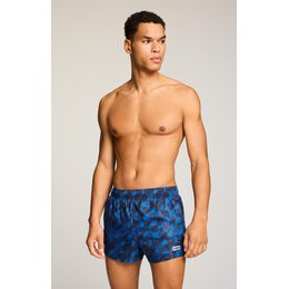 Badeshorts Puma "Puma SWIM MEN PRINTED CAT SHORT SHORTS", Herren, Gr. L, N-Gr, ultra blau combo, Web, Obermaterial: 100% Polyester, Badehosen Badeshorts, mit Gummizug und seitlichen Taschen