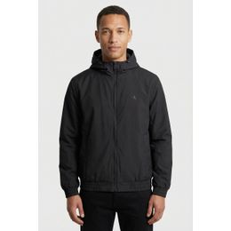 Blouson Calvin Klein Jeans, Herren, Gr. L, schwarz, Web, Obermaterial: 100% Polyester, unifarben, regular fit h&uuml;ftlang, hoch geschlossener Ausschnitt, eingesetzt elastischer Bund, Jacken Blouson, Regular Fit, verstellbare Kapuze