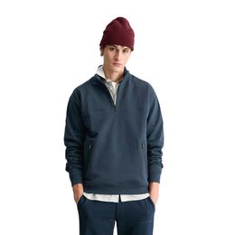 Marc O'Polo Herren Sweatshirt "aus weicher Bio-Baumwolle"navy teal, Gr. XXL, MARC O'POLO DENIM, unifarben, Obermaterial: 100% Baumwolle, Sweatshirts