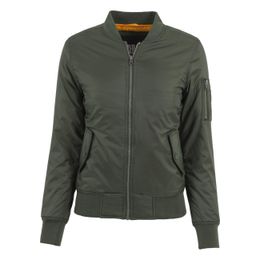 Allwetterjacke Urban Classics "Urban Classics Damen Ladies Basic Bomber Jacket", Damen, Gr. M, olive, 100% Polyamid, unifarben, normal, amerikanischer Ausschnitt, Jacken