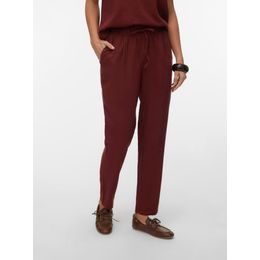 V&eacute;ro Moda Schlupfhose VERO MODA "VMJESMILO MW ANKLE PANTS WVN NOOS", Damen, Gr. L, N-Gr, andorra, Web, Obermaterial: 55% Viskose, 45% Leinen, unifarben, regular fit kn&ouml;chellang, Hosen Schlupfhose, mit Leinen, elastisches B&uuml;ndchen und Kordelzug