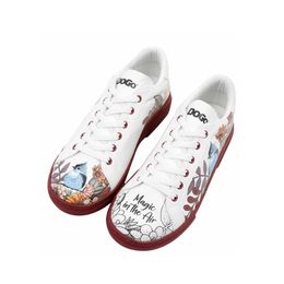 Sneaker DOGO "Ace Low-Top Sneaker Life Goes On Damen Sneaker, Ace Low-Top", Damen, Gr. 37, Normalschaft, braun (wei&szlig;, braun), Lederimitat, Schuhe Sneaker, Handgefertigt