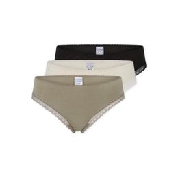 String Schiesser "Modern Multipacks", Damen, Gr. 38, 912, sonstiges, Single Jersey, Obermaterial: 95% Baumwolle, 5% Elasthan, k&ouml;rpernah, Unterhosen String, Spitzenb&auml;nder, Baumwollmischung, Single Jersey