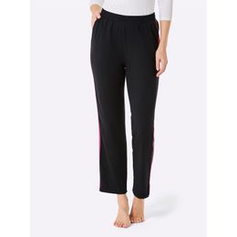Wellnesshose feel good, Damen, Gr. 22/23, Kurzgr&ouml;&szlig;en, rosa (schwarz, fuchsia), 95% Baumwolle, 5% Elasthan, gemustert, gestreift, unifarben, Hosen