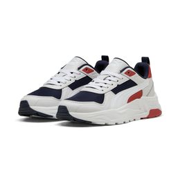 Sneaker Puma "Trinity 2 LT Sneakers Jugendliche", Damen, Gr. 35,5, navy wei&szlig; feather gray rot fire blau, Obermaterial: Synthetik, Textil; Futter: Textil; Innensohle: Textil; Laufsohle: Synthetik, Gummi, Schuhe Sneaker