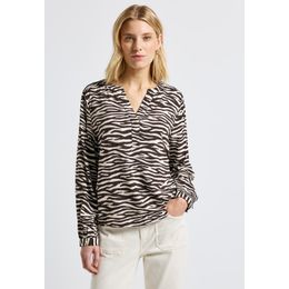 Street One Damen Langarmblusedeep roast braun, Gr. 38, Stoff, 100% Viskose, Blusen, aus softer Viskose