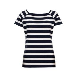 T-Shirt SALZHAUT "Shirt FLORENTINE", Damen, Gr. L, blau (navy, wei&szlig;), Obermaterial: 92% Baumwolle CO. 8% Elasthan EL., Shirts T-Shirt