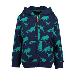 Sweatjacke Blue Seven "Blue Seven Jungen Dino Sweatjacke", Jungen, Gr. 104, 5600, ultramarin, 80% Baumwolle, 20% Polyester, normal normal, Rundhals, normaler Saum, Sweatjacken Sweatjacke