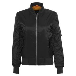 Allwetterjacke Urban Classics "Urban Classics Damen Ladies Basic Bomber Jacket", Damen, Gr. L, schwarz, 100% Polyamid, unifarben, normal, amerikanischer Ausschnitt, Jacken