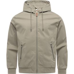 Outdoorjacke Ragwear "Stewie Twill YOUMODO", Herren, Gr. 4XL (60), helloliv, Twill, Obermaterial: 100% Polyester; Futter: 100% Polyester, gerade h&uuml;ftbedeckend, hoch geschlossener Ausschnitt, &Auml;rmel ohne &Auml;rmelschlitz Rippstrickb&uuml;ndchen, Jacken Outdoorjacke, stylische Herren &Uuml;bergangsjacke mit gro&szlig;er Kapuze