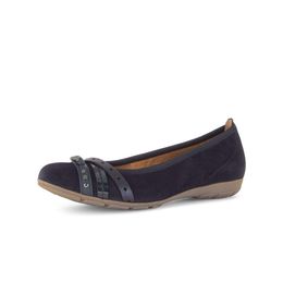 Ballerina Gabor "Eleganter Ballerina", Damen, Gr. 38,5, blau, Schuhe Ballerina