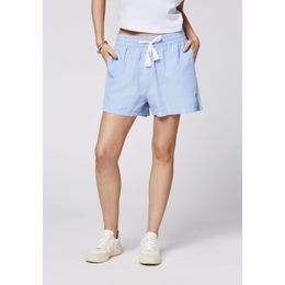 Shorts Chiemsee, Damen, Gr. L (40), Normalgr&ouml;&szlig;en, blau (brunnera blau), 100% Leinen, Hosen Shorts
