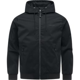 Outdoorjacke Ragwear "Stewie Twill YOUMODO", Herren, Gr. 4XL (60), schwarz, Twill, Obermaterial: 100% Polyester; Futter: 100% Polyester, gerade h&uuml;ftbedeckend, hoch geschlossener Ausschnitt, &Auml;rmel ohne &Auml;rmelschlitz Rippstrickb&uuml;ndchen, Jacken Outdoorjacke, stylische Herren &Uuml;bergangsjacke mit gro&szlig;er Kapuze