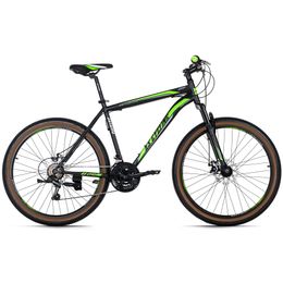 KS-Cycling Mountainbike KS CYCLING "Hardtail 26" Catappa schwarz-gr&uuml;n 21 G&auml;nge" Gr. 46, schwarz, gr&uuml;n, schwarz, Fahrr&auml;der, Herren, 46cm, 26 Zoll (66,04cm) hinten: 26 Zoll (66,04cm)