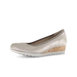 Keilpumps Gabor "Keilpumps", Damen, Gr. 38,5, beige, Schuhe