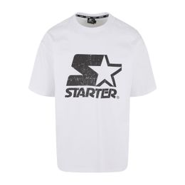 T-Shirt STARTER Black Label "Starter Black Label Starter Logo Oversize Acid Tee", Damen, Gr. M, wei&szlig;, 100% Baumwolle, bedruckt, oversize, Rundhals, Shirts T-Shirt