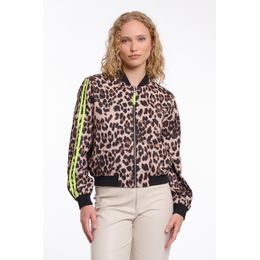 Rino & Pelle Blouson RINO & PELLE "BANNER", Damen, Gr. 48, leopard neon, Web, Obermaterial: 97% Polyester, 3% Elasthan. Futter: 100% Polyester, B&uuml;ndchen, Jacken Blouson, mit falscher Tasche am &Auml;rmel, Topseller