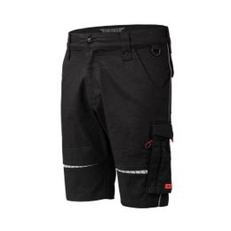 Arbeitsshorts HERO by John Medoox "AKRON Flex Workwear Arbeits-Cargoshorts", Gr. 48, schwarz, Sweatware, 55% Baumwolle, 42% Polyester, 3% Elasthan, gerade kurz, Hosen, Arbeits-Cargoshorts Funktionsqualit&auml;tf&uuml;r Herren