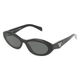 Prada PR26ZS | Damen-Sonnenbrille | Fassung: Vollrand, Geometrisch, Acetat, Schwarz | Glasfarbe: Grau