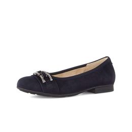 Ballerina Gabor "Eleganter Ballerina", Damen, Gr. 37,5, blau, Schuhe Ballerina