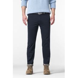 Chinos MEYER "BONN", Herren, Gr. 29, Normalgr&ouml;&szlig;en, blau, 97% Baumwolle, 3% Elasthan, unifarben, regular fit kn&ouml;chelfrei, Hosen, mit buntgewebtem Thermofutter