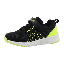 Sneaker Kappa "HANAKO", M&auml;dchen, Gr. 26, schwarz, lime, Synthetik, Schuhe Sneaker