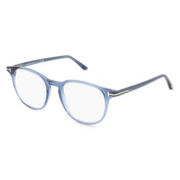 Tom Ford FT5832-B Brille Herren | Fassung: Vollrand, Rund, Blau Transparent