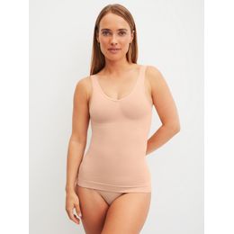 Tanktop Calida "Seamless Shape", Damen, Gr. XS (36/38), rose teint, Single Jersey, Obermaterial: 85% Polyamid, 15% Elasthan, figurbetont h&uuml;ftbedeckend, Rundhals, Tops Tanktop, leichter Shape-Effekt, Single-Jersey Qualit&auml;t