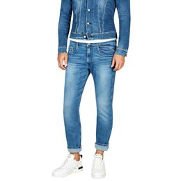 Slim-fit-Jeans Replay "Anbass Superstretch", Herren, Gr. 34, L&auml;nge 30, blau (medium blau), Denim/Jeans, Obermaterial: 94% Baumwolle, 4% Elastomultiester, 2% Elasthan, slim fit lang, Jeans Slim-fit-Jeans, elastisch, Topseller