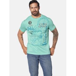 Rundhalsshirt Jan Vanderstorm "T-Shirt DOMINIK", Herren, Gr. 4XL, blau (t&uuml;rkis), Obermaterial: 100% Baumwolle CO., Shirts Rundhalsshirt