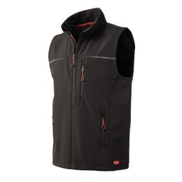 Arbeitsweste HERO by John Medoox "Workwear Arbeits-Cargoweste Softshell", Herren, Gr. L, schwarz, angeraute Sweatware, 100% Polyester, regular fit normal, Westen Arbeitsweste, Arbeits-Cargoweste Softshell Funktionsqualit&auml;t f&uuml;r Herren
