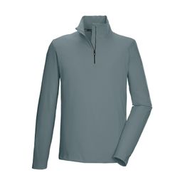 Langarmshirt Killtec "KSW 71 MN FLX SHRT", Herren, Gr. XXL, grau, Obermaterial: 69% Polyester, 31% Elasthan, ohne Ausschnitt, Shirts Langarmshirt, Funktionsshirt mit Stehkragen, warm, bequem, Zipper mit Kinnschutz
