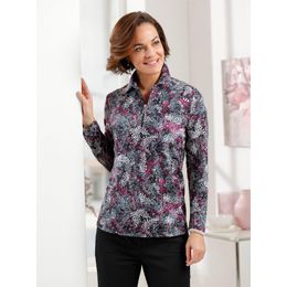 Poloshirt CLASSIC "Poloshirt", Damen, Gr. 42, bunt (magenta, mittelblau, bedruckt), 95% Polyester, 5% Elasthan, gemustert, mehrfarbig, Shirts