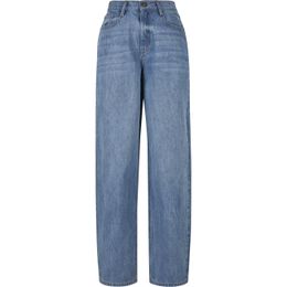 Bequeme Jeans Urban Classics "Urban Classics Damen Ladies High Waist 90&acute;S Wide Leg Denim Pants", Damen, Gr. 30, Normalgr&ouml;&szlig;en, midstone washed, 100% Baumwolle, unifarben, Jeans