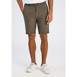 Shorts LINDBERGH "Leinenshorts Relaxed Fit", Herren, Gr. L, gr&uuml;n (army), Obermaterial: 55% Leinen, 45% Baumwolle, meliert, relaxed fit, Hosen Shorts