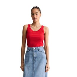 Marc O'Polo Tanktop MARC O'POLO DENIM, Damen, Gr. M, carmine rot, Jersey, Obermaterial: 96% Baumwolle, 4% Elasthan, slim fit normal, tiefer Rundhals, Tops Tanktop, slim fit aus Bio-Baumwoll-Stretchjersey
