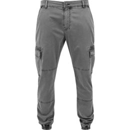 Cargohose Urban Classics "Urban Classics Herren Washed Cargo Twill Jogging Pants", Herren, Gr. 38, Normalgr&ouml;&szlig;en, grau, 98% Baumwolle, 2% Elasthan, unifarben, normal, Hosen Cargohose