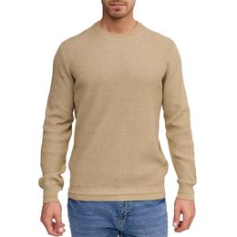 Strickpullover INDICODE "INMoxey", Herren, Gr. M, kelp, Strick, Obermaterial: 100% Baumwolle, unifarben, regular fit normal, Rundhals, B&uuml;ndchen, Pullover Strickpullover