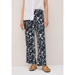 Culotte Cecil, Damen, Gr. XS, L&auml;nge 28, blau (urban dunkelblau), Stoff, 100% Viskose, gemustert, loose fit kn&ouml;chelfrei, Hosen Culotte, High Waist
