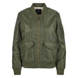 Bomberjacke Brandit "Brandit Brandit Women Sherpa Jacket", Damen, Gr. XL, olive, 100% Polyamid, unifarben, normal, amerikanischer Ausschnitt, Jacken Bomberjacke