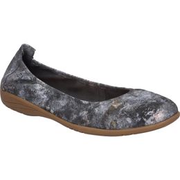 Ballerina Josef Seibel "Fenja 01, anthrazit-multi", Damen, Gr. 37, grau (anthrazit, multi), Obermaterial: 100% Rindsleder Leather cow., Schuhe Ballerina