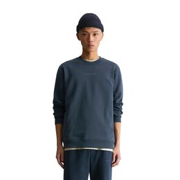 Marc O'Polo Sweatshirt MARC O'POLO DENIM, Herren, Gr. XL, navy teal, angeraute Sweatware, Obermaterial: 100% Baumwolle, regular fit normal, Rundhals, Rippb&uuml;ndchen, Sweatshirts Sweatshirt, regular fit aus weichem Bio-Baumwoll-Sweat