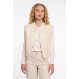 Rino & Pelle Kurzweste RINO & PELLE "ELONA", Damen, Gr. L (40), birch labyrinth, Boucl&eacute;, Obermaterial: 47% Polyamid, 28% Viskose, 25% Polyester, regular fit taillenbedeckt, Westen, mit B&uuml;ndchen