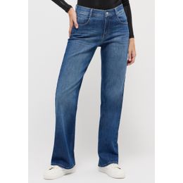 Relax-fit-Jeans Angels "LIZ", Damen, Gr. 44, L&auml;nge 32, blau (mid blau used), Denim/Jeans, Obermaterial: 67% Baumwolle, 31% Polyester, 2% Elasthan, relaxed fit lang, Jeans